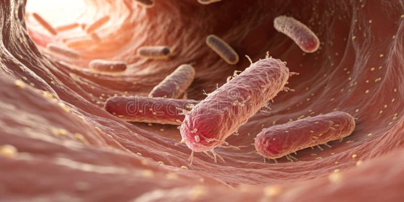 Detailed View of Bacteria Thriving in a Biological System during an ...