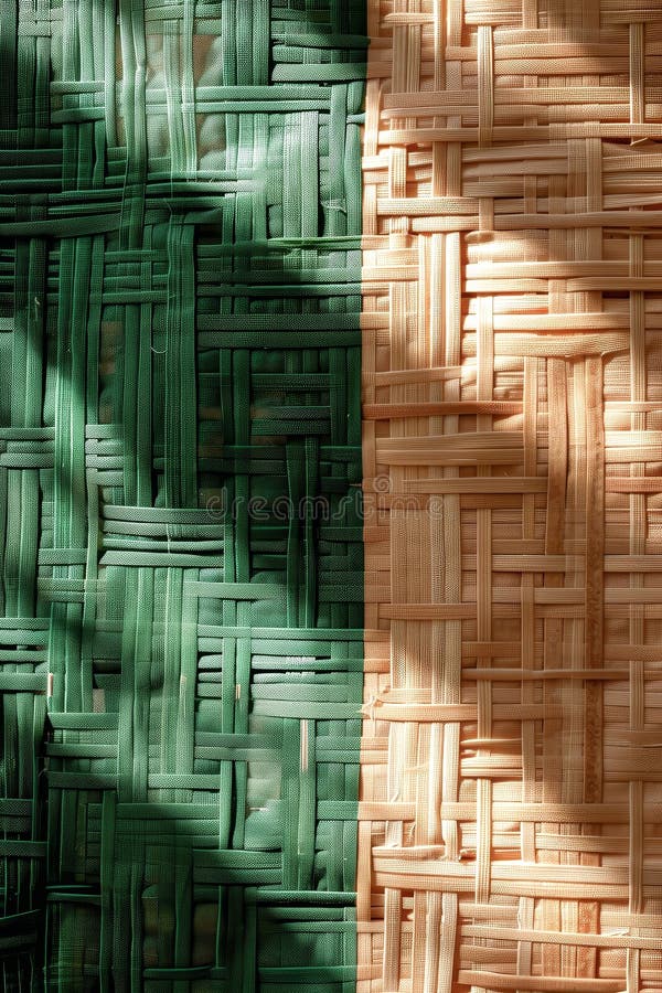 Close Up of Bamboo Wall with Shadow. Generative AI Stock Illustration ...