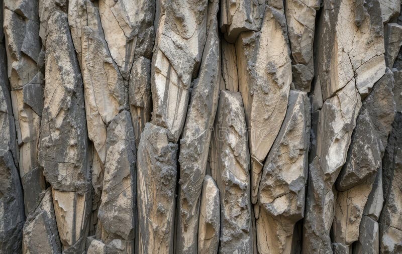 Detailed View of Basalt Columns Geological Formation Rock Texture Stock ...