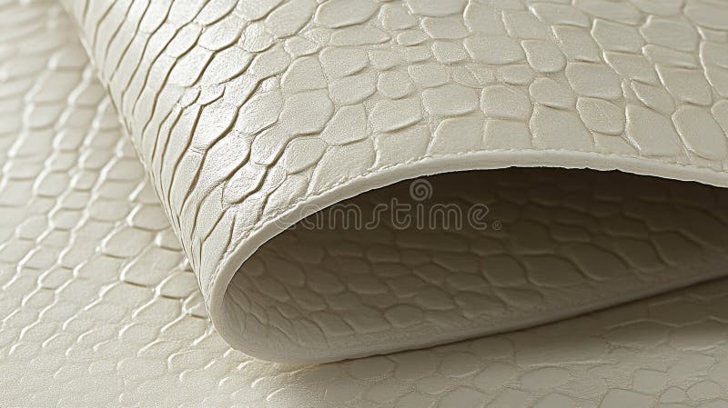 A Detailed View of a Beige Fabric Featuring a Scaly Texture is Shown ...