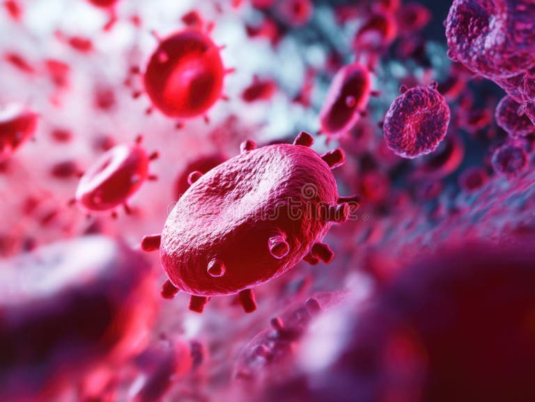 A Detailed View of a Blood Cell S Inner Structure, Featuring Red Blood ...