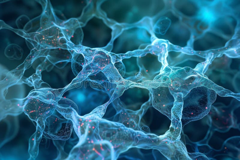 Detailed View of a Blue Cell Showing Its Structure and Intricate ...