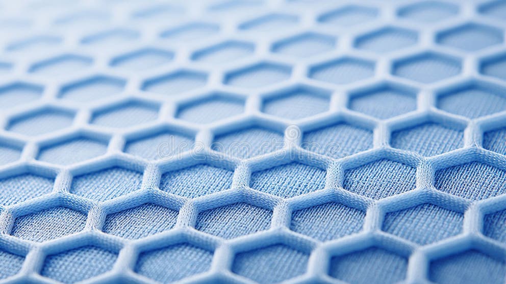 Detailed View of Blue Honeycomb Textile Structure Showcasing Unique ...