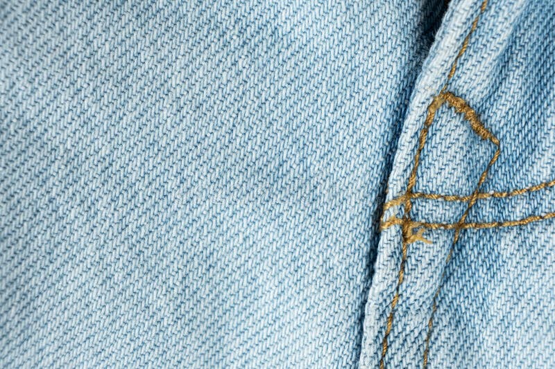 Detailed View of Blue Jeans Fabric and Thread Stitching Stock Image ...
