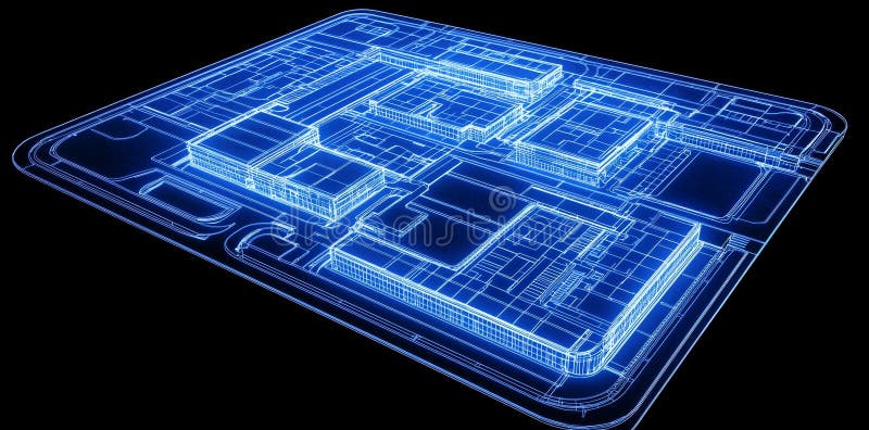 A Detailed View of a Blueprint Showing the Architectural Plans for a ...