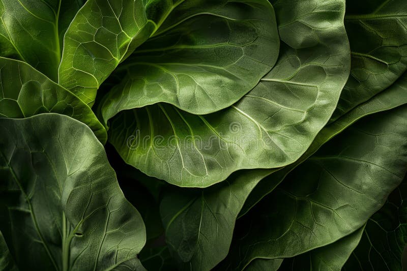 Detailed View of Bok Choy Leaves Delicately Overlapping in Sunlight ...