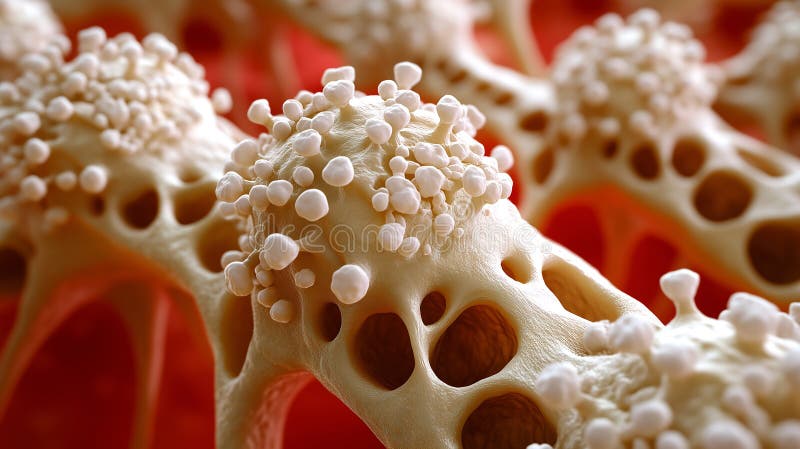 Detailed View of Bone Cells and Growths Stock Illustration ...