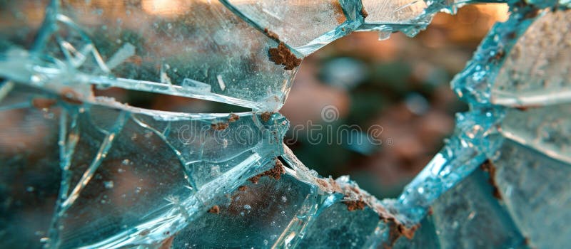 Close Up of Broken Glass Window Stock Photo - Image of safety ...