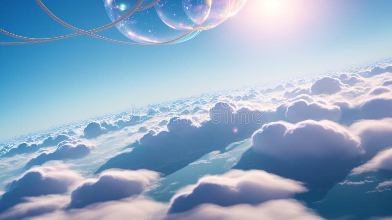 A Detailed View of a Bubble Floating Above the Clouds AI Generative ...