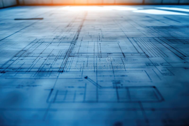 A Detailed View of a Building Plan with Architectural Designs and ...