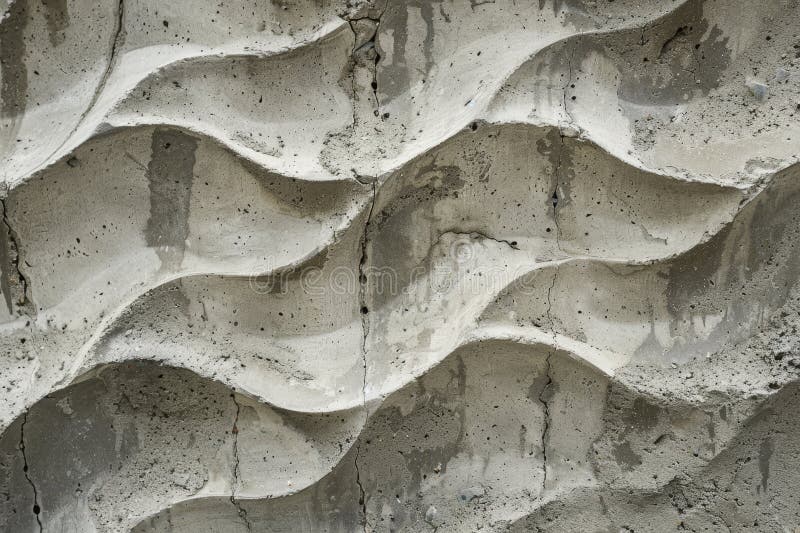 Detailed View of a Bumpy Cement Wall, Resembling Waves on a Shore ...