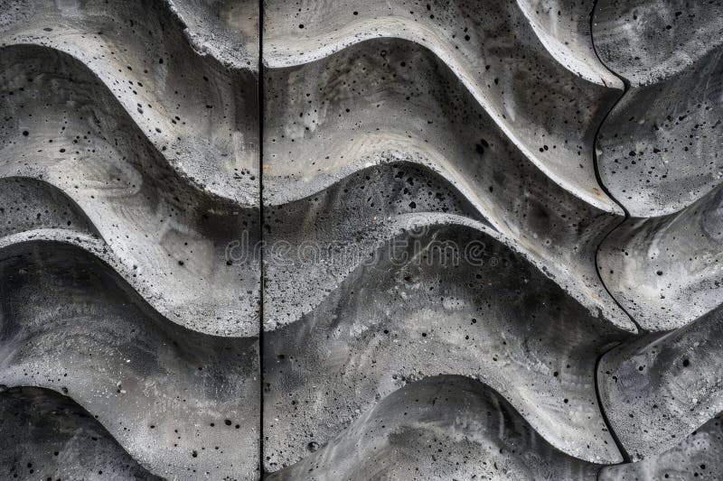 Detailed View of a Bumpy Concrete Wall Mimicking Wave Patterns, Bumpy ...
