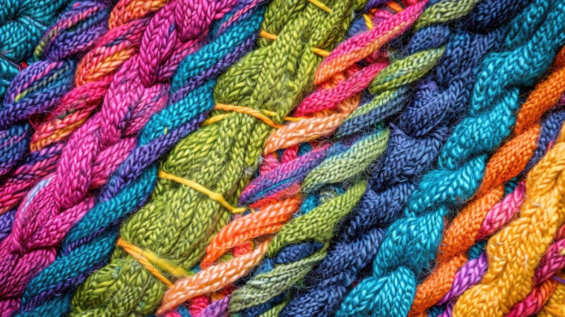 Close Up of Multi Colored Yarn Stock Illustration - Illustration of ...