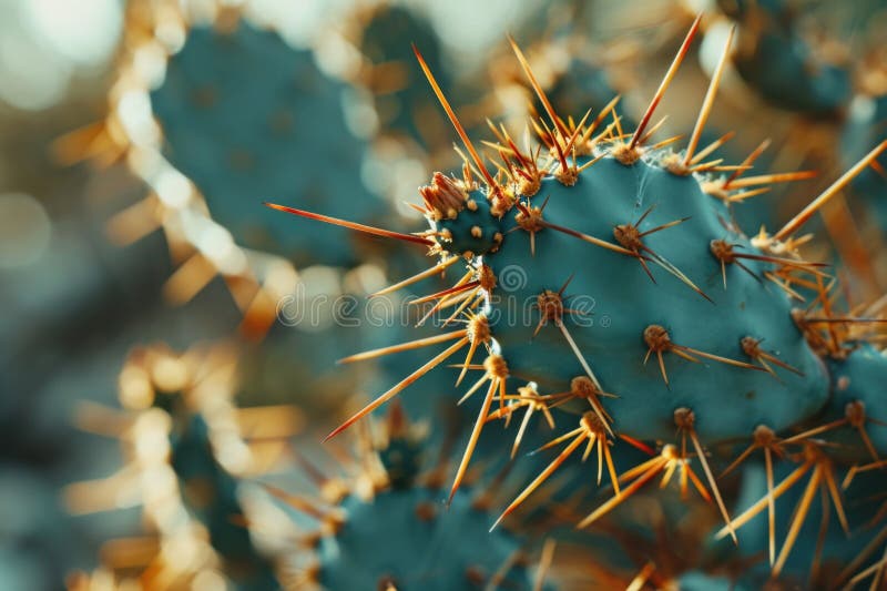 A Detailed View of a Cactus Plant with Numerous Sharp Spikes. Suitable ...