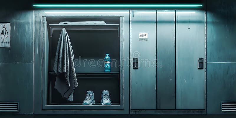 Detailed View of a Gym Locker Featuring a Worn Surface and Essential ... Detailed View of a Gym Locker Featuring a Worn Surface and Essential ...