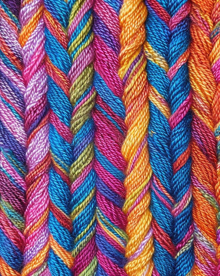 Close Up of Multi Colored Yarn Stock Illustration - Illustration of ...