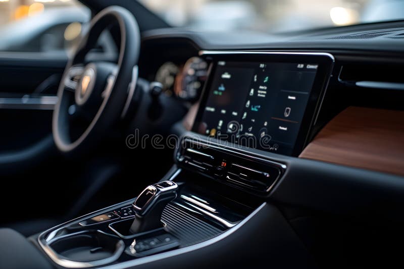 Detailed View of Car Interior with High-tech Dashboard and Controls ...