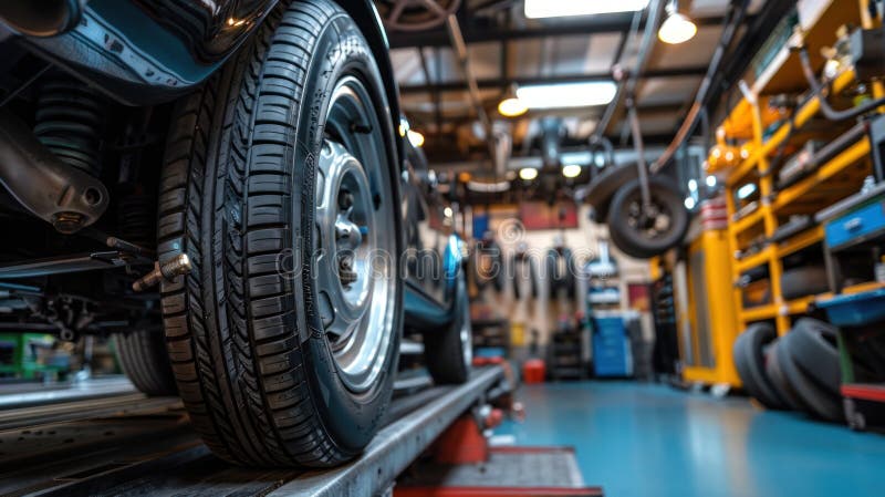 A Detailed View of a Car S Tire and Brake System Stock Illustration ...