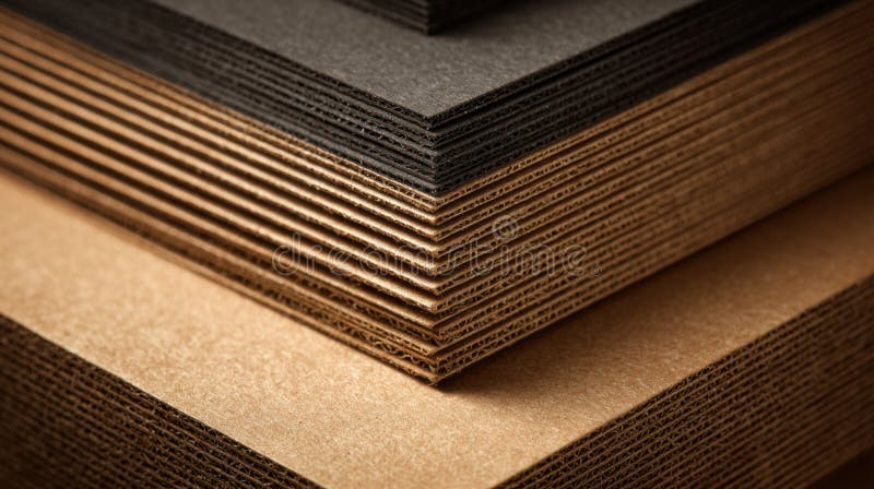 Detailed View of Cardboard Layers Stacked for Crafting or Packaging at ...
