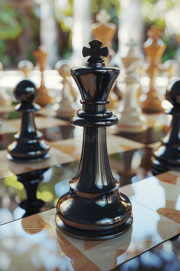 Detailed View Chess Game Progress Featuring Various Pieces Stock Photos ...