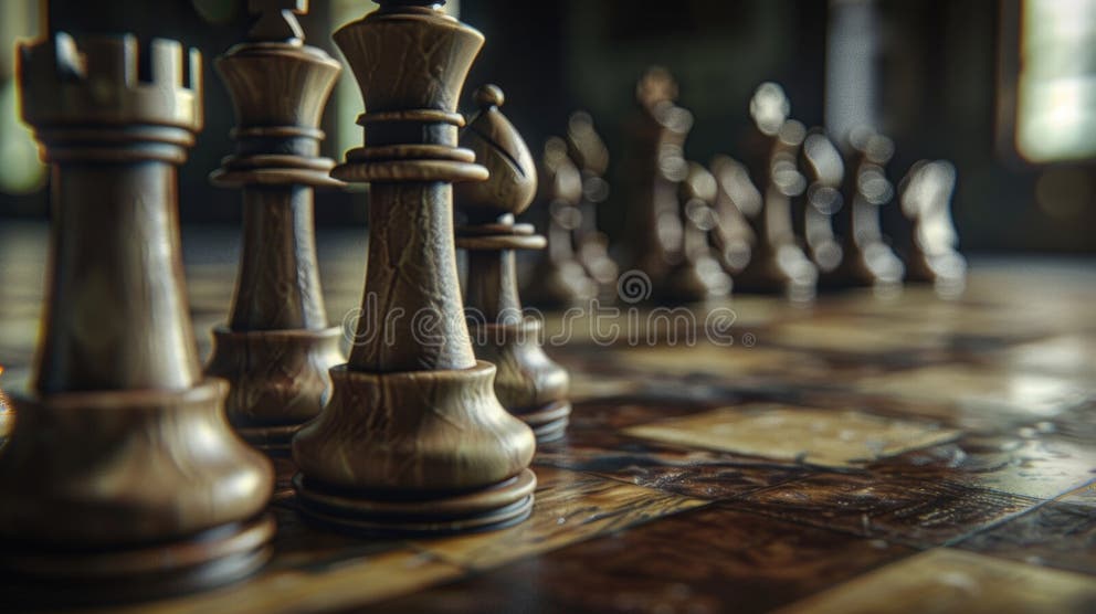 A Detailed View of a Chess Game in Progress, Perfect for Illustrations ...