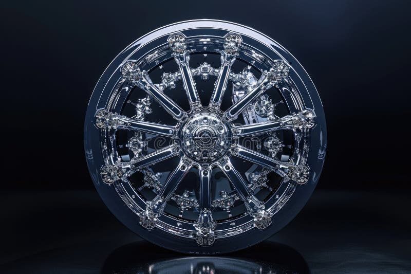 Luxury Chrome Wheel, Detailed Design, Black Background Stock ...