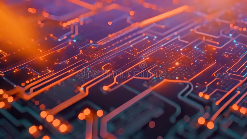 Detailed View of Circuits and Nodes Creating a Digital Ecosystem on a ...