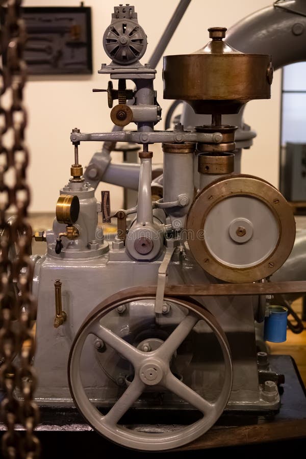 Detailed View of a Classic 1934 Industrial Electricity Generator Engine ...