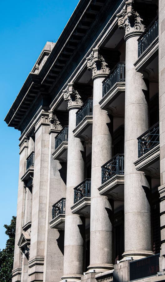 Classical Architecture with Ornate Columns and Balconies. Stock Image ...