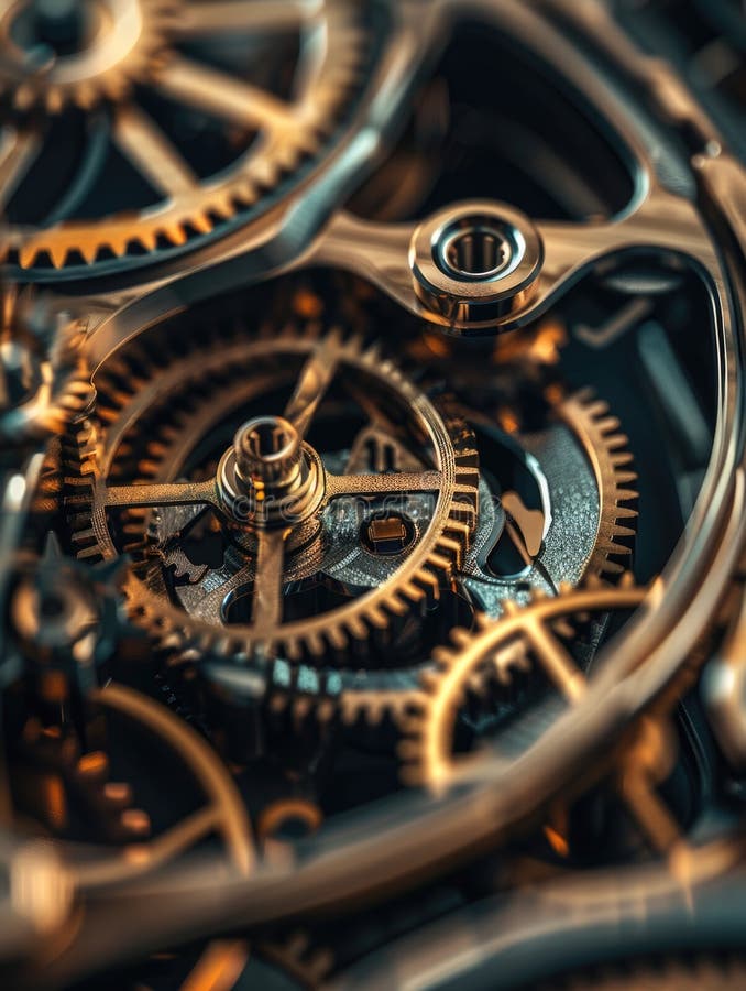 A Detailed View of Clock Gears and Mechanisms Stock Photo - Image of ...