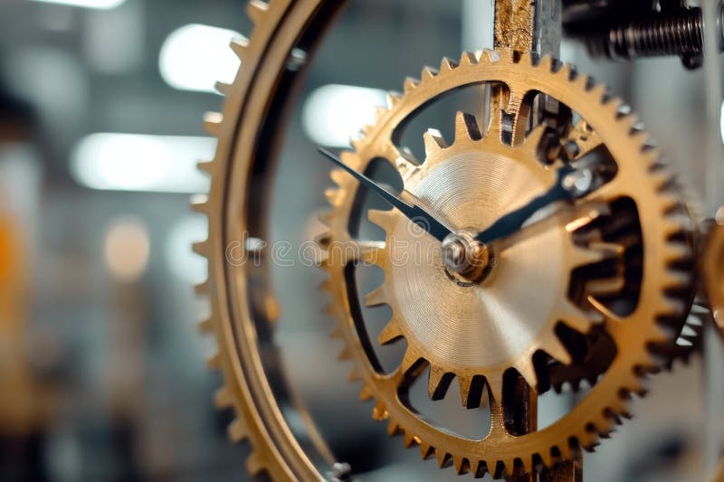 Detailed View of Clock Gears in Motion Illustrates the Elegance and ...