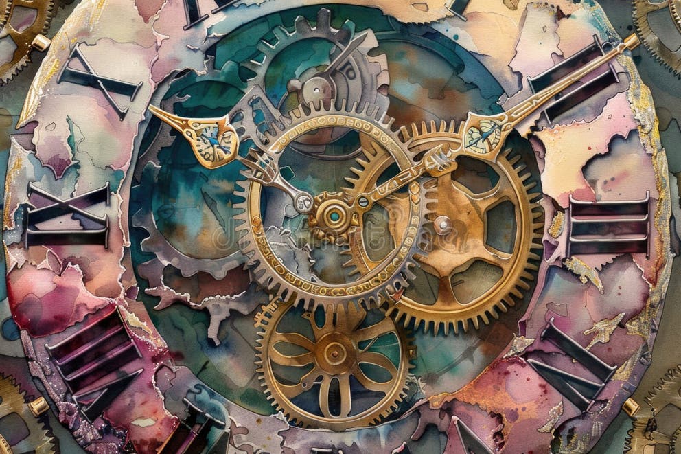 A Detailed View of Clock Mechanisms and Gears Stock Photo - Image of ...