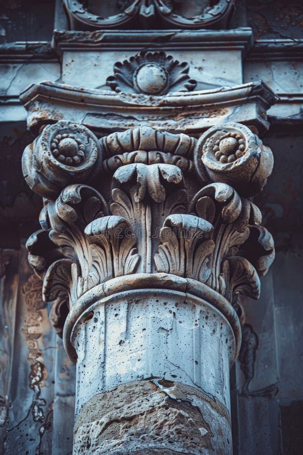 Detailed View Pillar Clock Suitable Time Management Concepts Stock ...