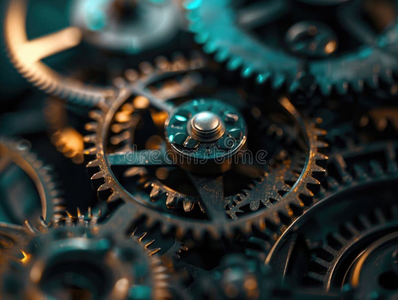 A Detailed View of Clockwork Gears and Mechanisms Stock Image - Image ...