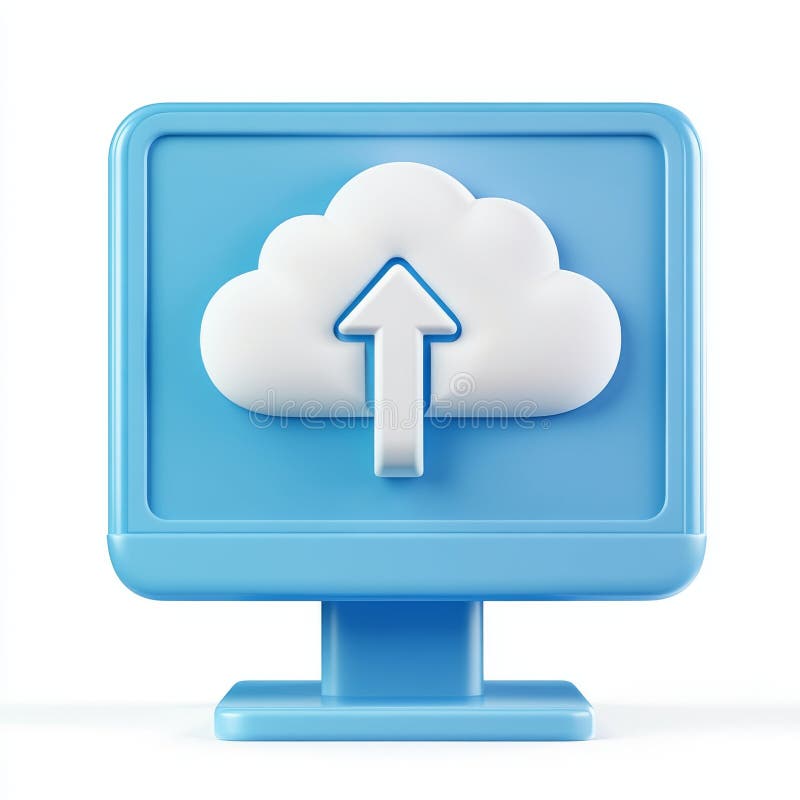A Detailed View of a Cloud Storage Icon on a Computer Screen, Showing a ...