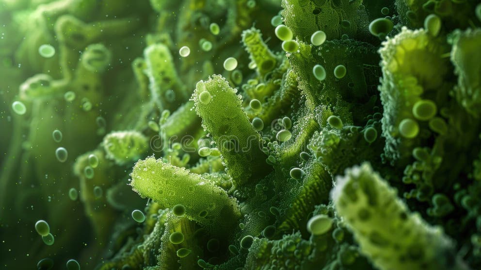 Detailed View of a Cluster of Green Algae. Suitable for Science and Environmental Themes Stock ...