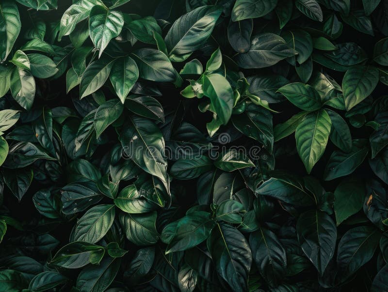 A Detailed View of a Cluster of Green Leaves Stock Photo - Image of ...