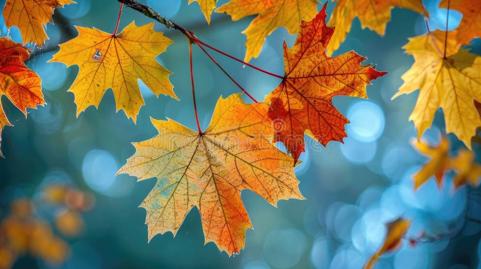 A Detailed View of a Cluster of Leaves on a Tree Branch Stock Photo ...