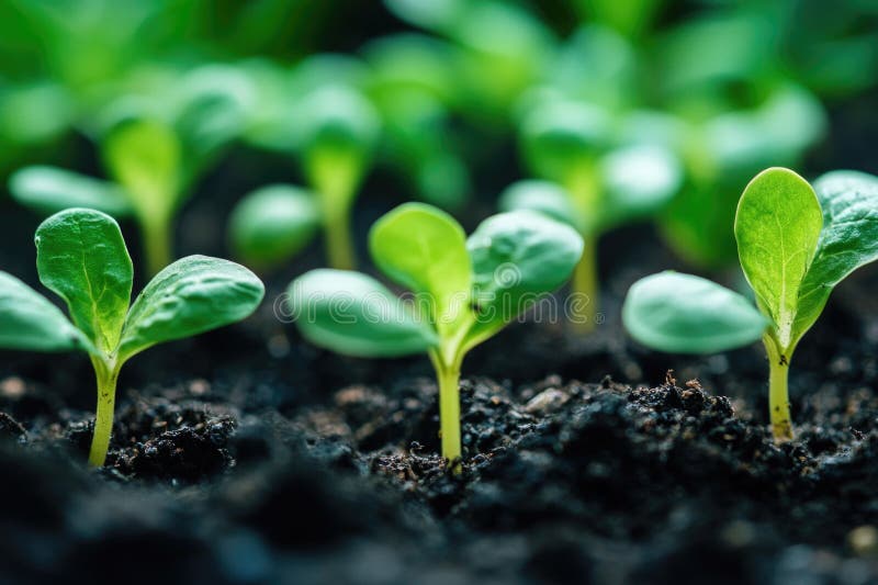A Detailed View of a Cluster of Tiny Plants Stock Image - Image of ...