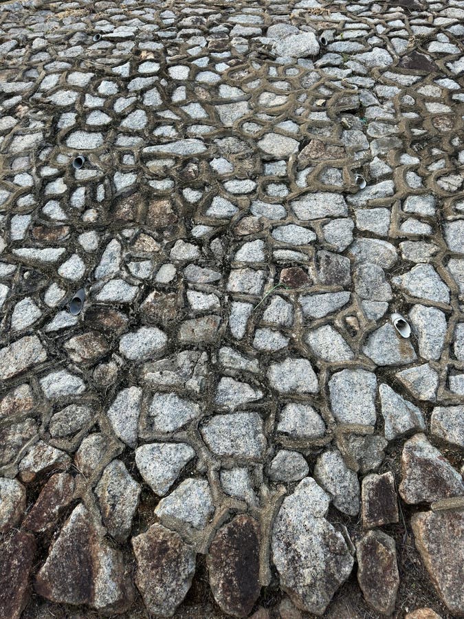 Cobblestone Natural Stone with Sand Joints. Background Image Stock ...