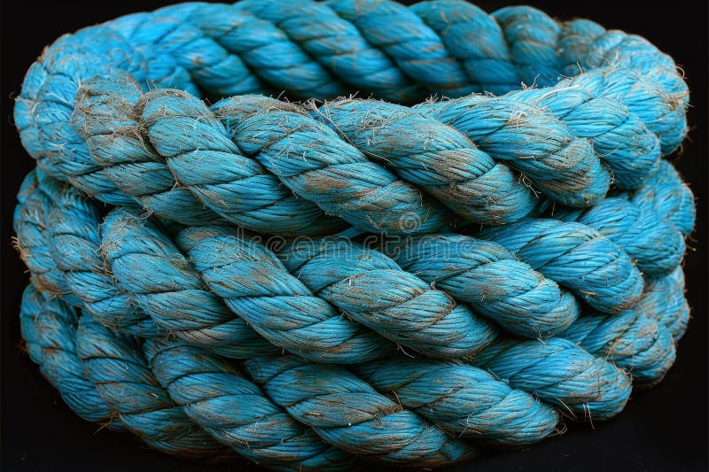 Detailed View of a Coil of Green Nylon Rope Highlighting Texture and ...
