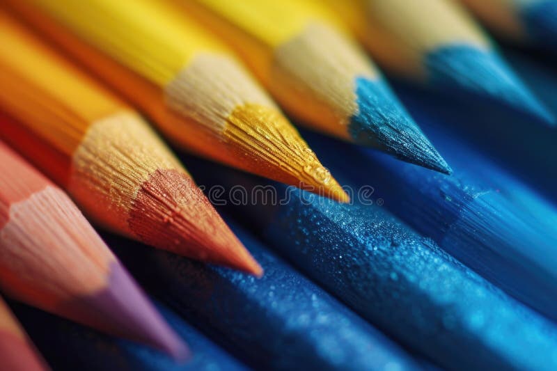 A Detailed View of a Collection of Vibrant Colored Pencils. Perfect for ...