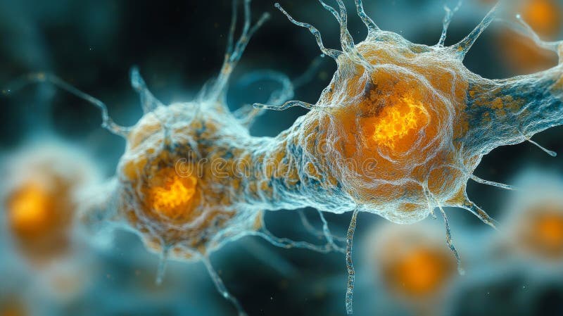 Detailed View of Colorful Cells Under a Microscope Showing Complex ...