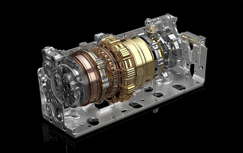 Detailed View of a Complex Gear System Showcasing Engineering Precision ...