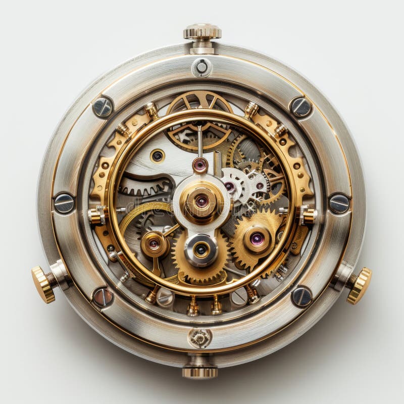 Detailed View of the Complex Inner Workings of a Mechanical Watch ...