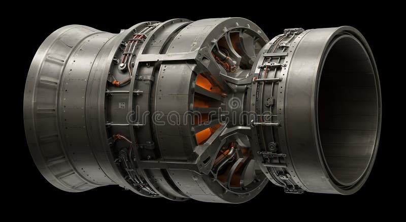 Detailed Jet Engine Component Exhibiting Advanced Mechanical ...