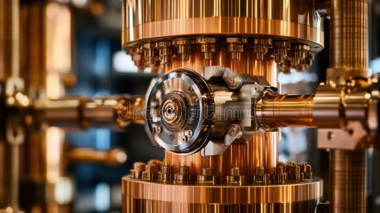 Detailed View of Complex, Metallic Equipment Stock Illustration ...