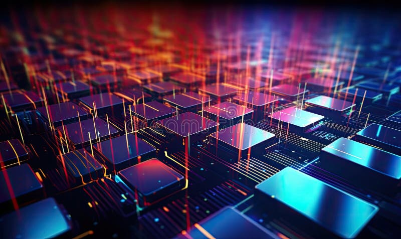 A Detailed View of a Computer Circuit Board Stock Illustration ...