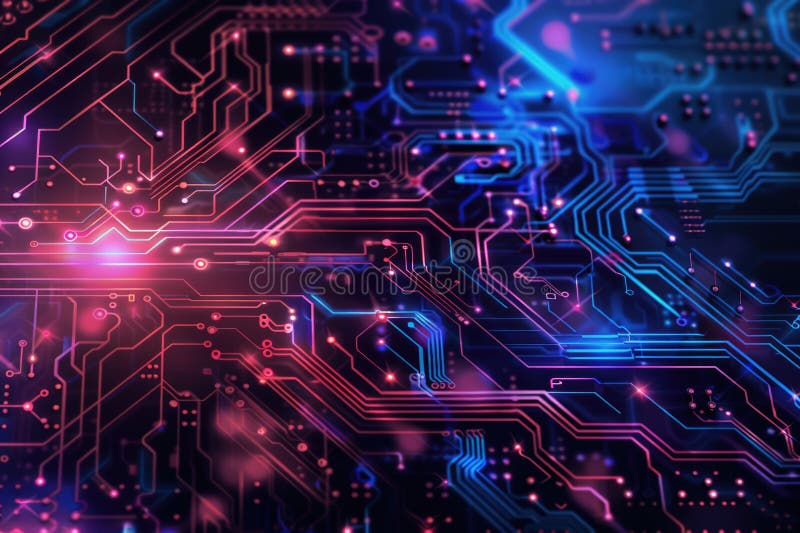 Detailed View of a Computer Circuit Board, Ideal for Technology ...