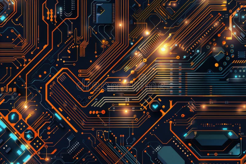 Detailed View of a Computer Circuit Board, Ideal for Technology ...